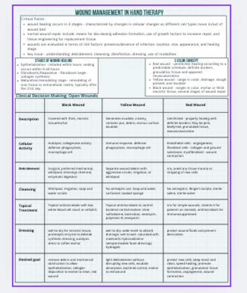 Wound Management Guide for Pt/ot/hand Therapy (digital Download) - Etsy
