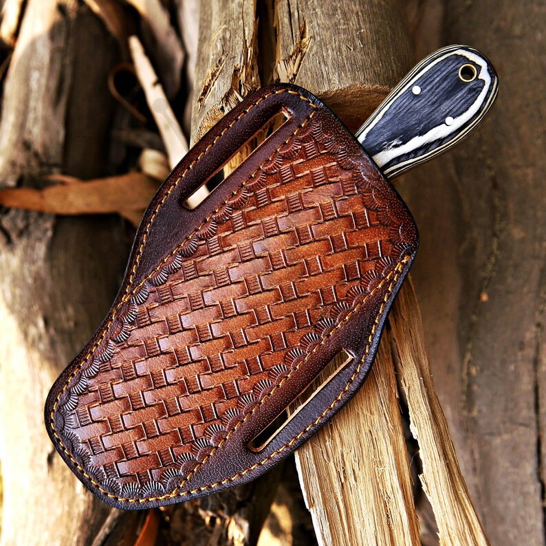 Cowboy Bull Cutter Knife With Leather Sheath,cowboy Knife,groomsmen ...