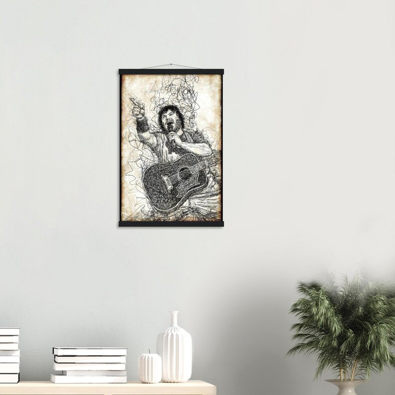 Jack Black Scribble Art Poster With Magnetic Pine Hanger: Rock Music Decor - Etsy