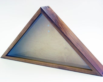 Navy Veteran USN Walnut Flag Display Case, Folded Burial Interment Flag ...