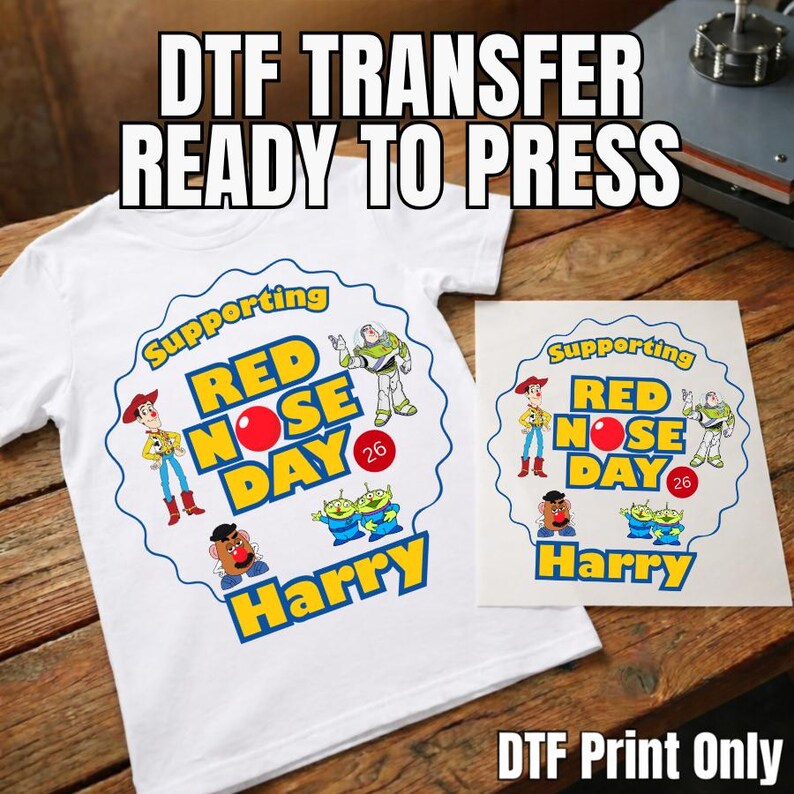 Red Nose Day | 2026 | Bluey and Peppa | DTF Heat Transfer - Etsy