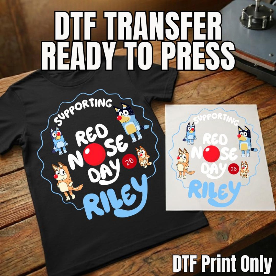 Red Nose Day | 2026 | Bluey and Peppa | DTF Heat Transfer - Etsy