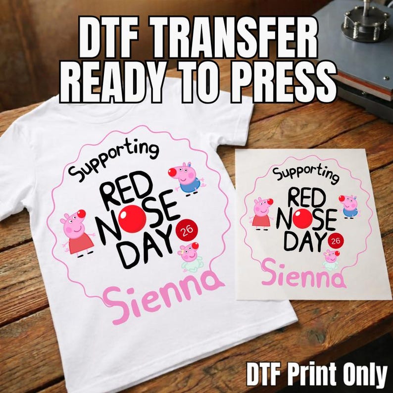 Red Nose Day | 2026 | Bluey and Peppa | DTF Heat Transfer - Etsy