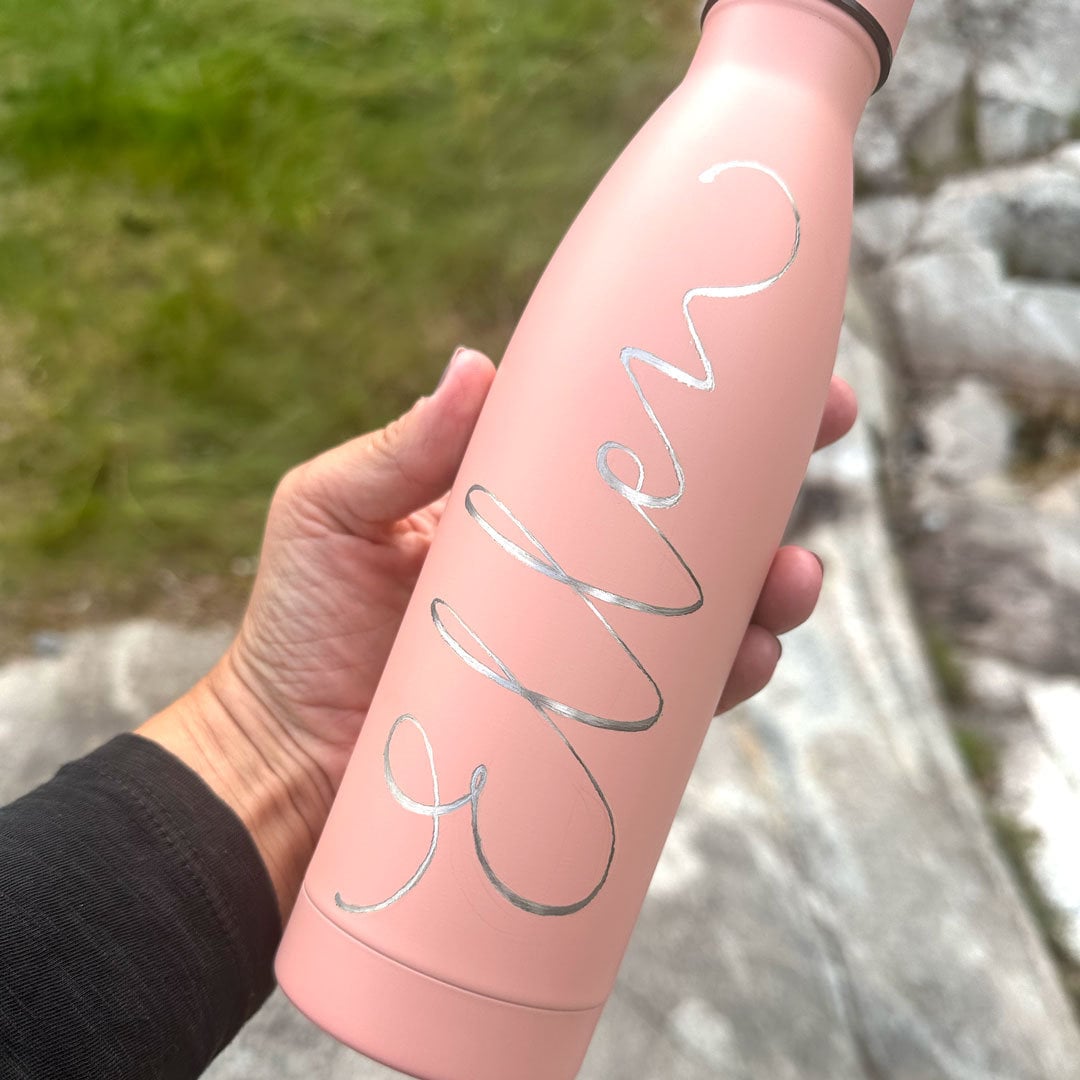 Handwritten, Modern Calligraphy, Water Bottle, Vattenflaska ...