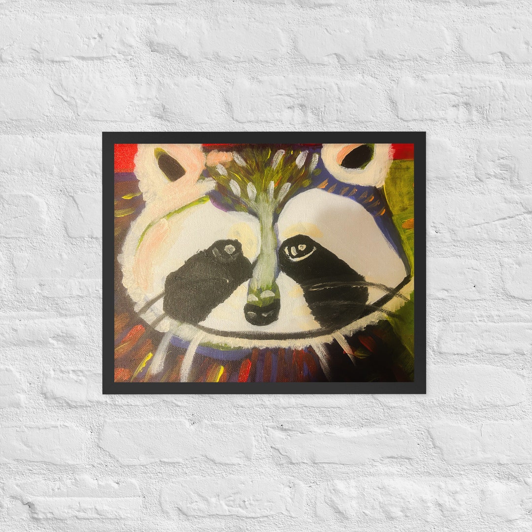 Ricky the Raccoon Framed Poster Art Print of Original Artwork - Etsy
