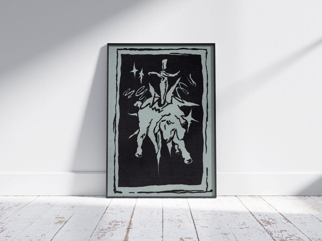 Handcrafted Sheep Print Illustration Vintage Medieval Dark Fantasy ...