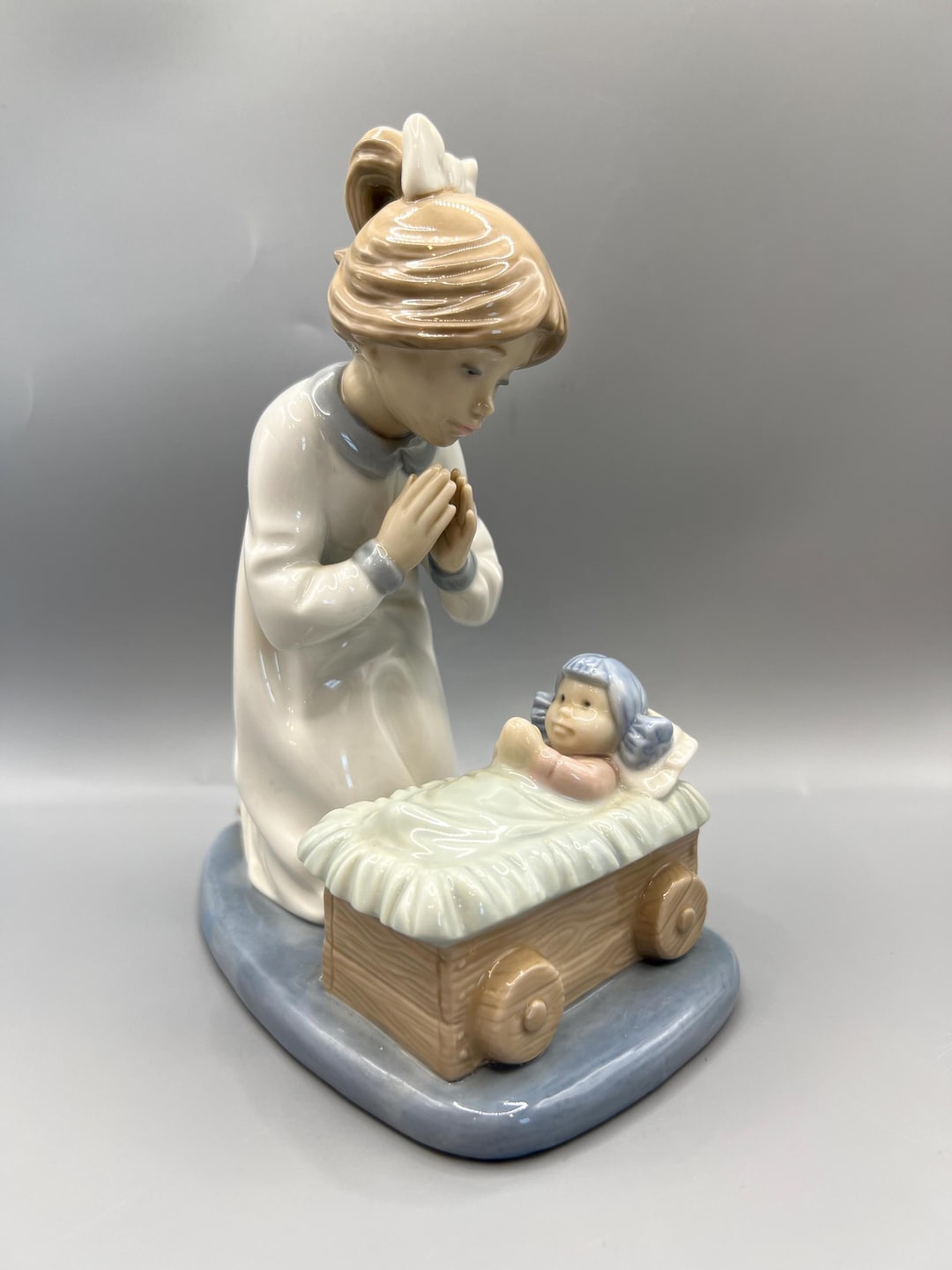 Nao by Lladro Porcelain Figurine: Girl Praying Over Doll - Lladro ...