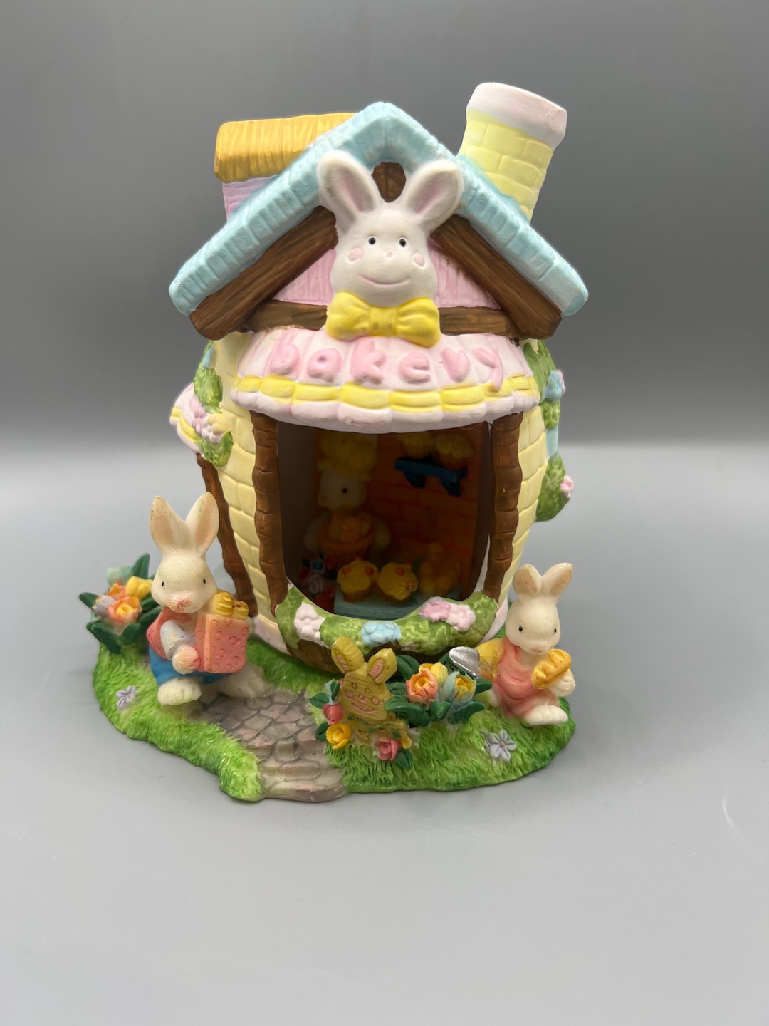 Easter Bakery Bunny Easter Village House - Etsy