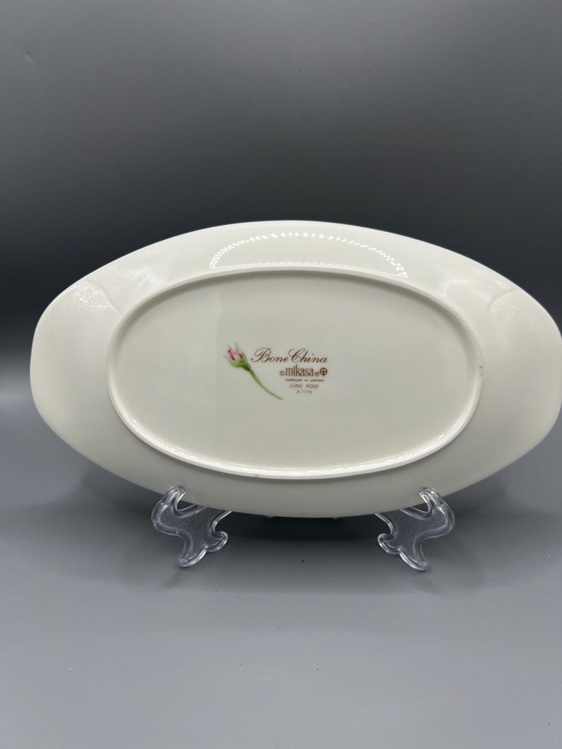 June Rose China Plate – Vintage Oval Pink Rose Dish – Narumi Japan ...