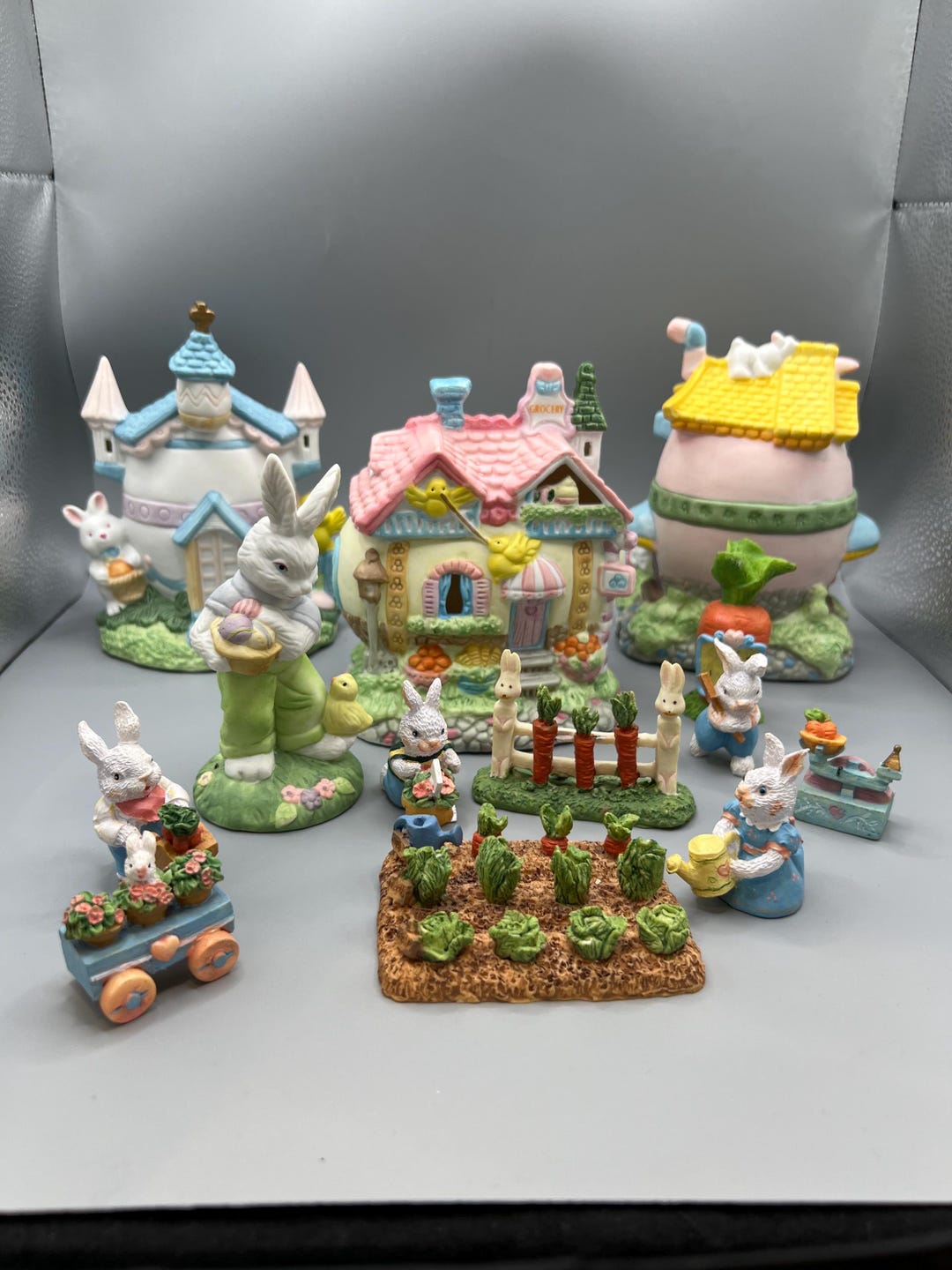 Easter Celebrations Bunny Village Complete With Lights Village Bunny ...