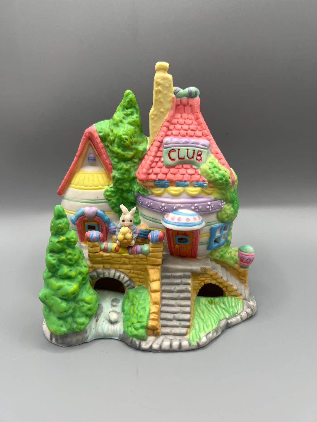 Easter Egg Bunny House Club House Egg Spring Theme Decor Lighted Easter ...
