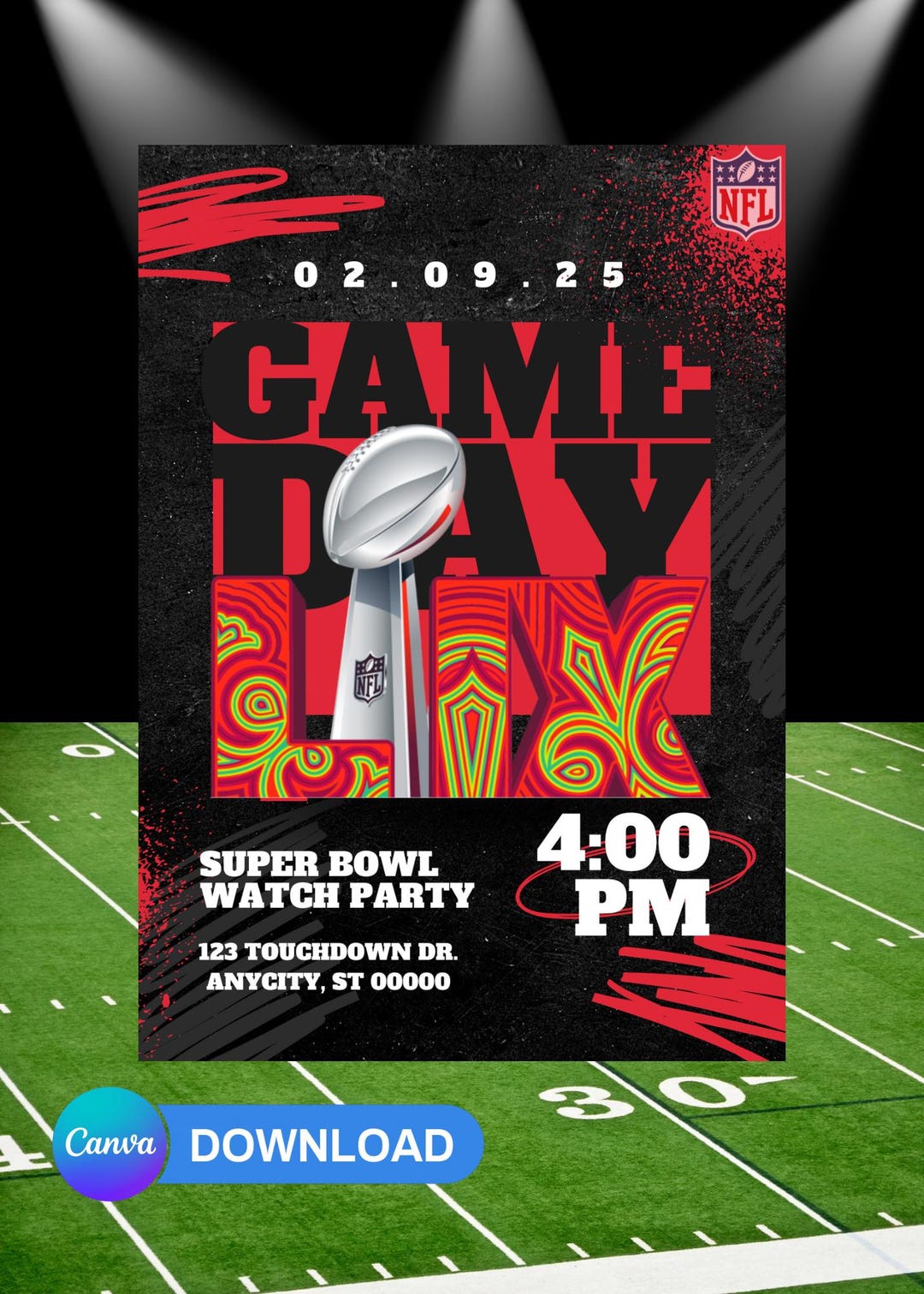 Super Bowl 2025 Editable Invitation - Etsy Australia