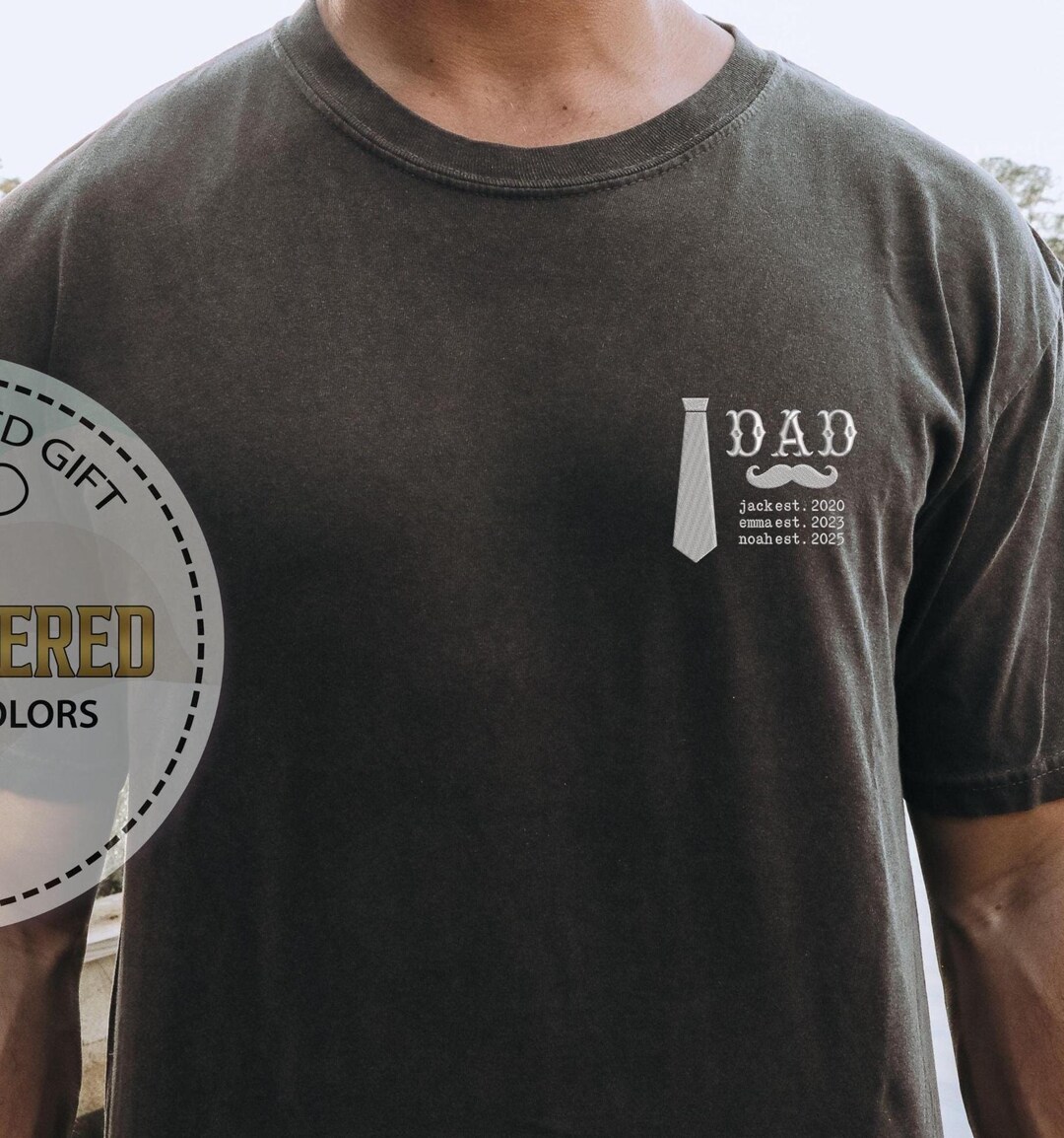Embroidery Custom Dad Shirt, Dad Mustache Tee, Fathers Day Gift ...