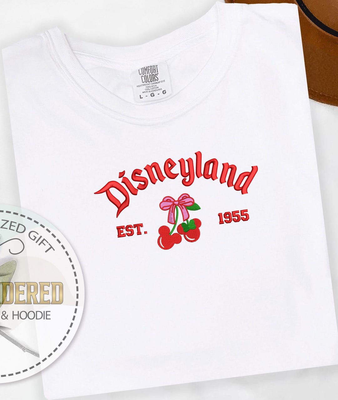 Embroidery Disney Shirt, Disney Cherry Shirt, Comfort Color, Disneyland ...