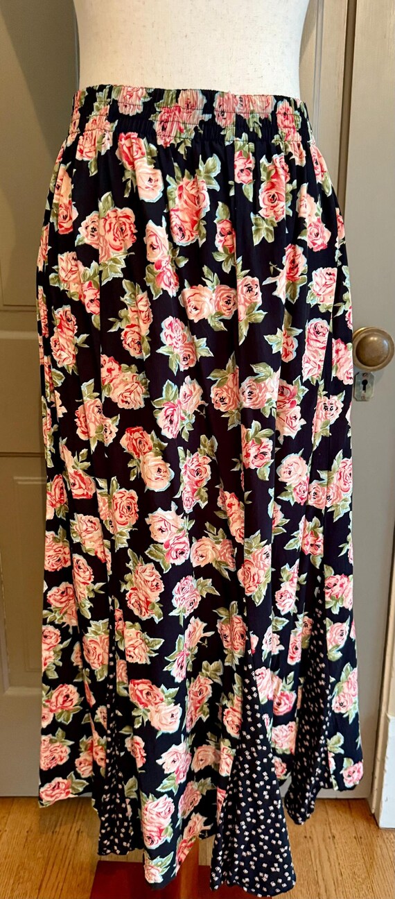 RARE! Vintage 1980s Carole Little Flower Skirt - Gem