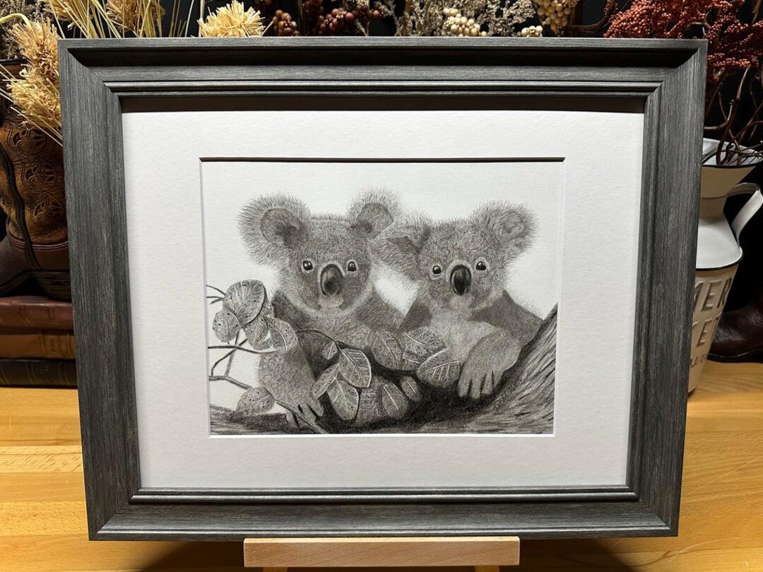 Noah's Ark Series Koalas Graphite Pencil Art Sketch Drawing Print Picture Limited Edition ...