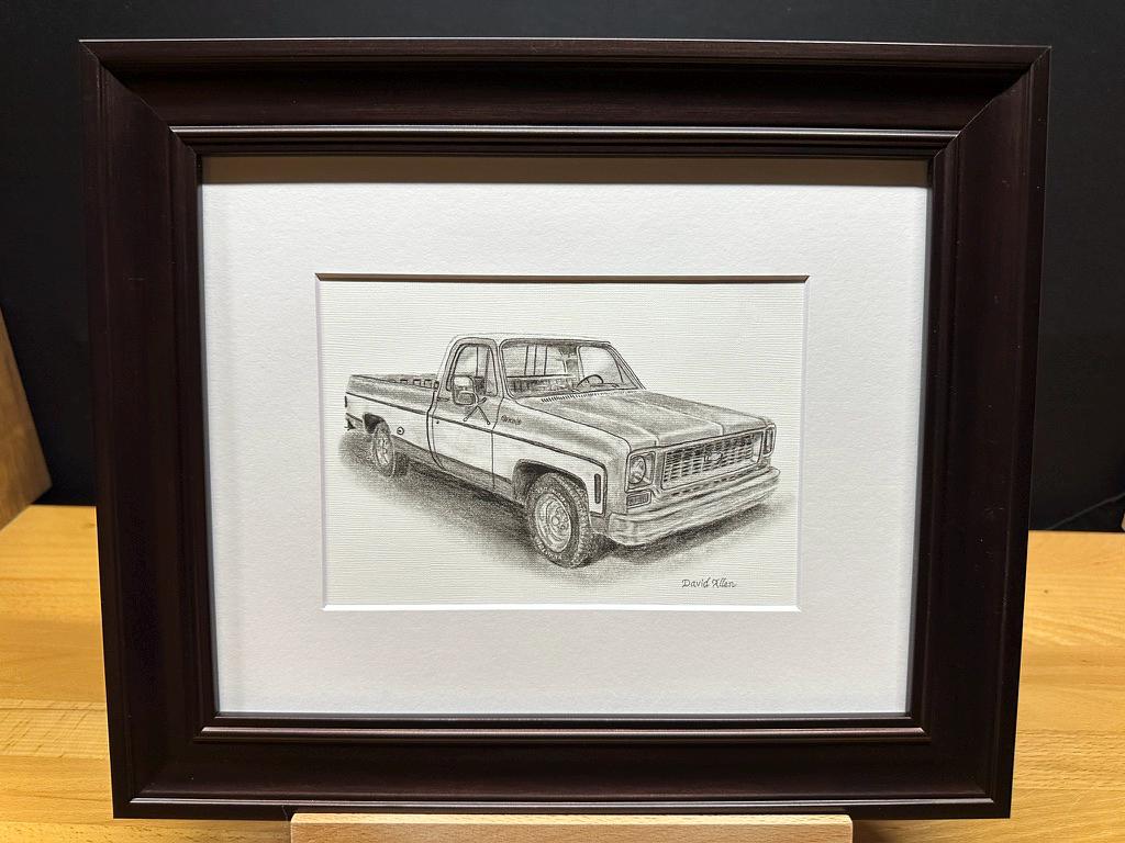 1973 Chevrolet Cheyenne C10 Pickup Truck Graphite Pencil Art Sketch ...