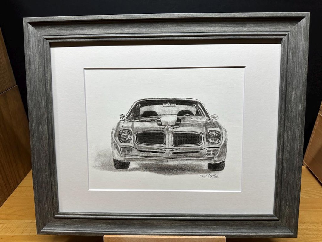 1971 Pontiac Firebird Trans Am Car Graphite Pencil Art Sketch Drawing ...