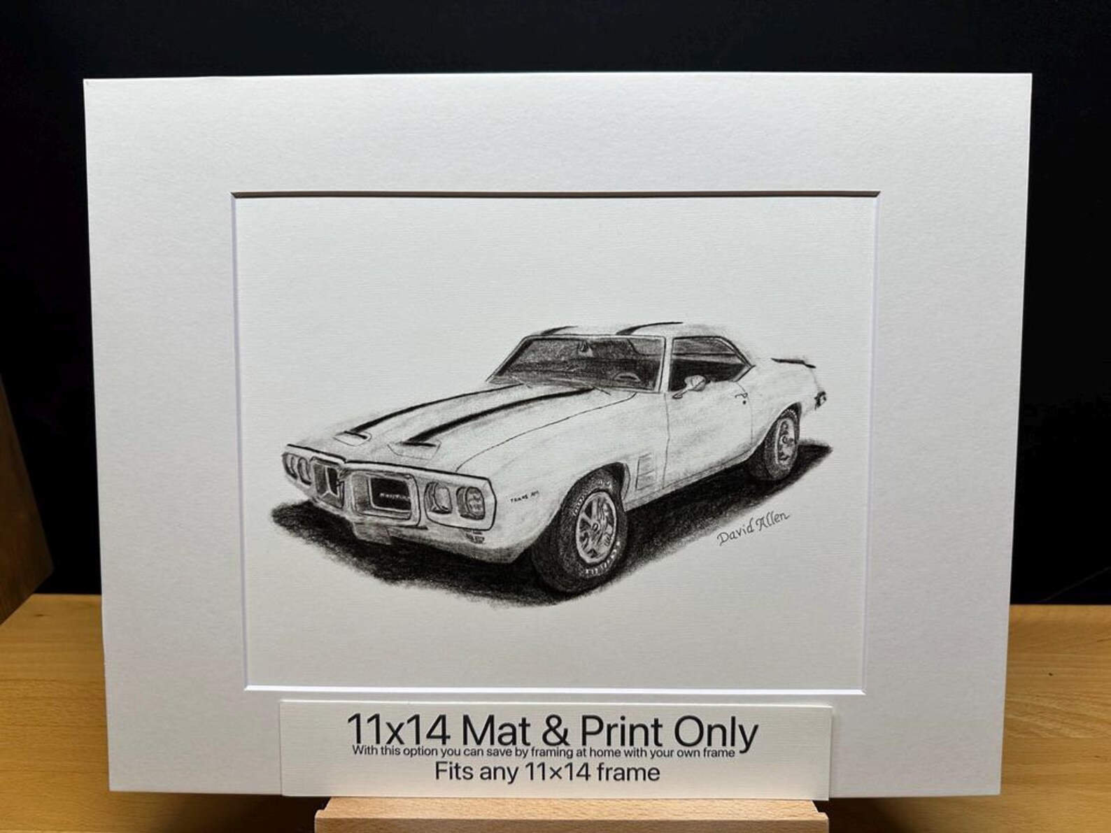 1969 Pontiac Firebird Trans Am Car Graphite Pencil Art Sketch Drawing ...
