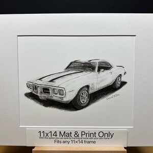 1969 Pontiac Firebird Trans Am Car Graphite Pencil Art Sketch Drawing ...