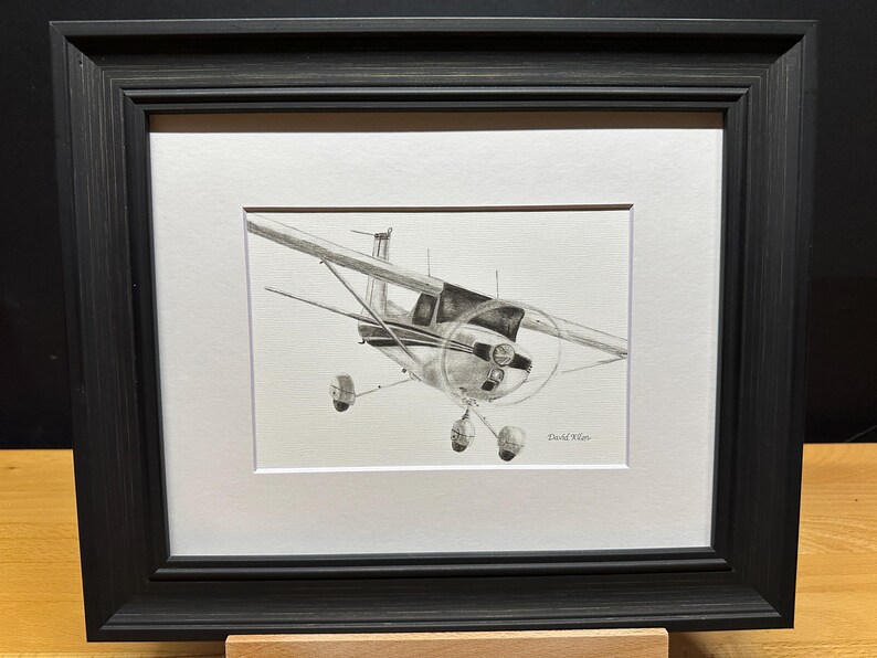 Cessna 150 Airplane Graphite Pencil Art Sketch Drawing Print Picture ...