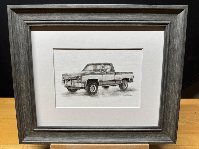 1986 Chevrolet Silverado Pickup Truck Graphite Pencil Sketch Drawing ...