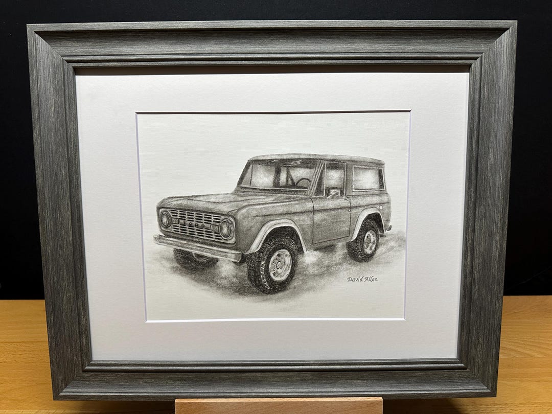 1966 Through 1977 Generation 1 Ford Bronco Graphite Pencil Art Sketch ...