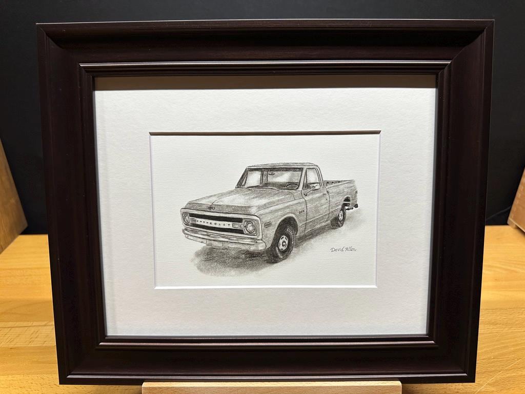 1969 Chevrolet C10 Pickup Truck Graphite Pencil Art Sketch Drawing ...