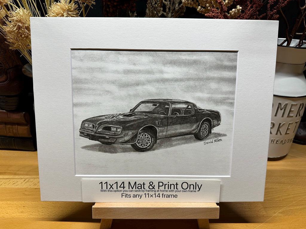 1977 Pontiac Firebird Trans Am Car Graphite Pencil Art Sketch Drawing ...