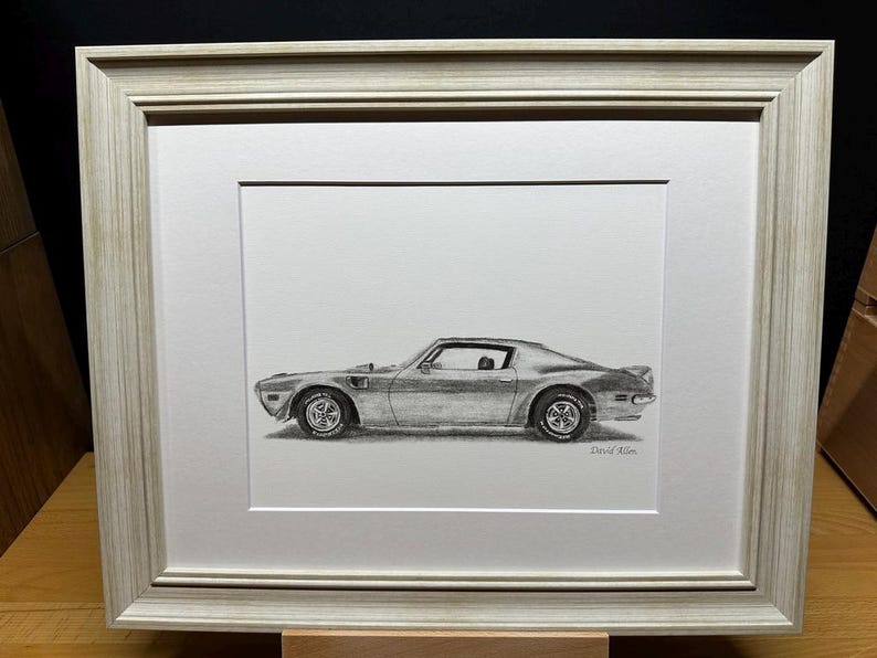 1971 Pontiac Firebird Trans Am Car Graphite Pencil Art Sketch Drawing ...