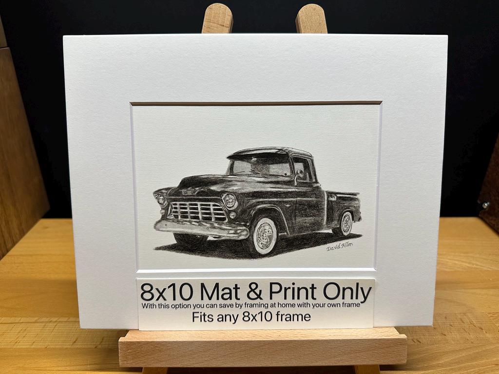 1955 Chevrolet 3100 Pickup Truck Graphite Pencil Art Sketch Drawing ...
