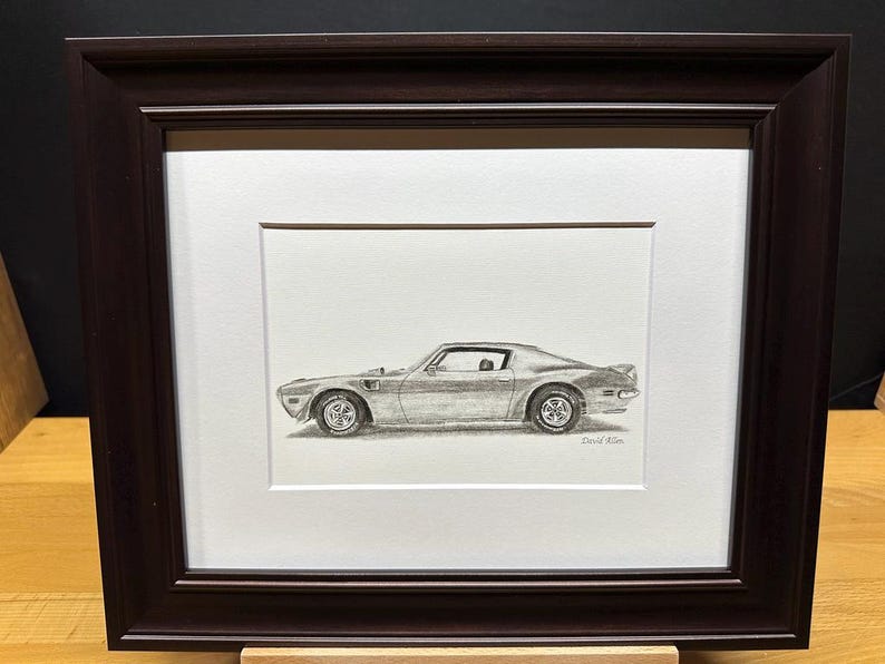 1971 Pontiac Firebird Trans Am Car Graphite Pencil Art Sketch Drawing ...