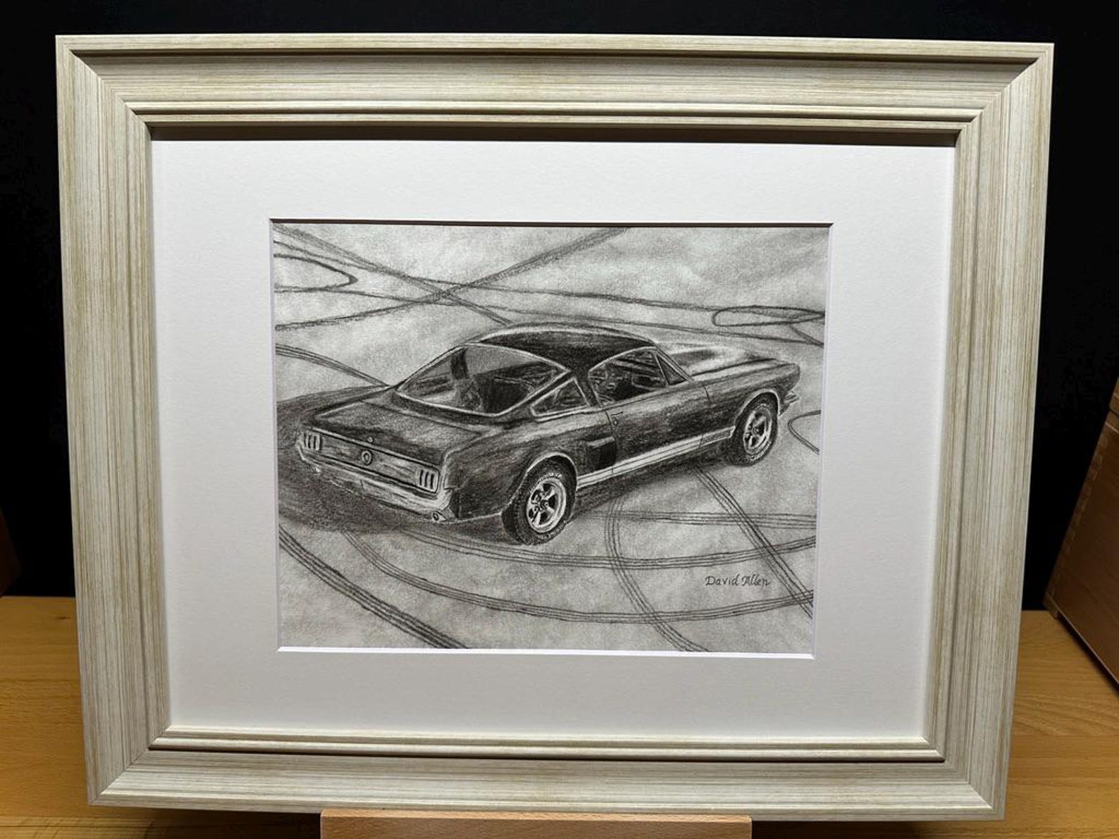 1966 Ford Mustang Fastback Graphite Pencil Art Sketch Drawing Print ...