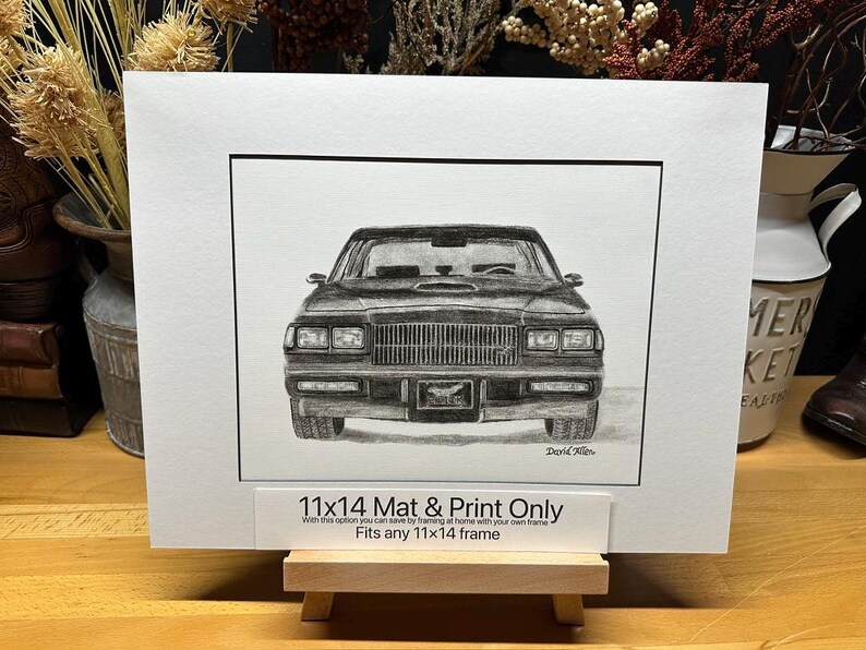 1987 Buick Grand National GNX Car Graphite Pencil Art Sketch Drawing ...