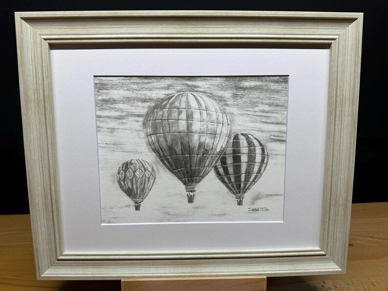 Hot Air Balloons Graphite Pencil Art Sketch Drawing Picture Limited ...