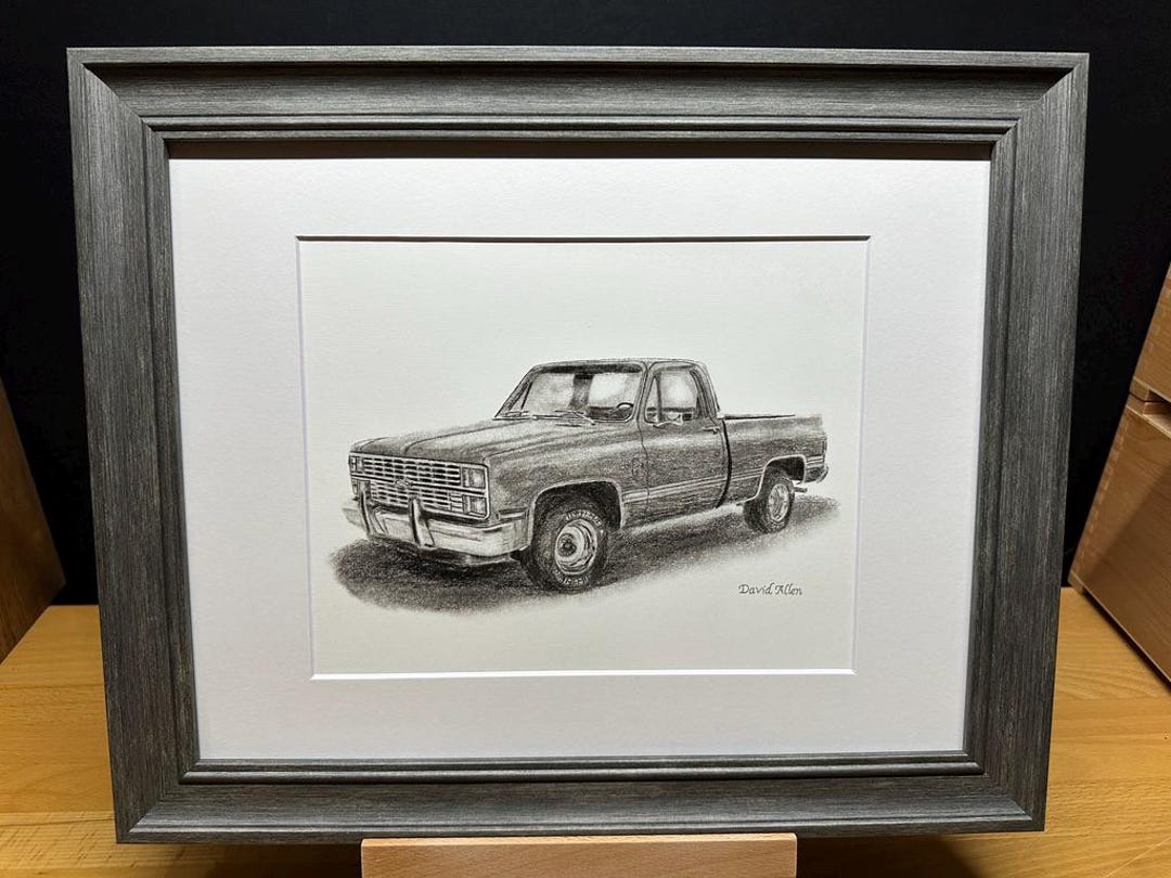 1983 Chevrolet Silverado Pickup Truck Graphite Pencil Sketch Drawing ...
