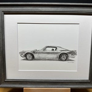 1971 Pontiac Firebird Trans Am Car Graphite Pencil Art Sketch Drawing ...