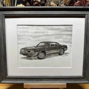 1977 Pontiac Firebird Trans Am Car Graphite Pencil Art Sketch Drawing ...