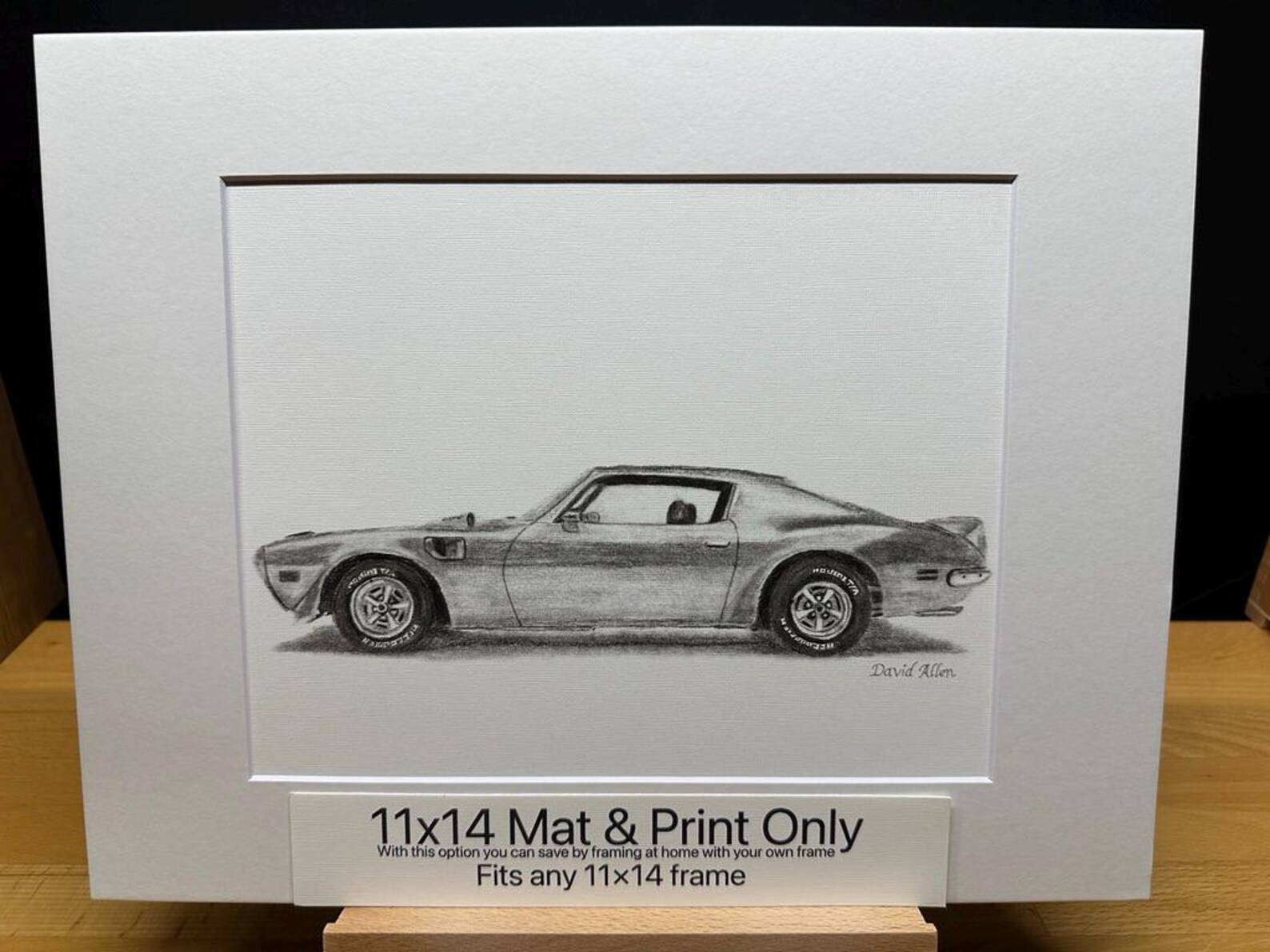 1971 Pontiac Firebird Trans Am Car Graphite Pencil Art Sketch Drawing ...