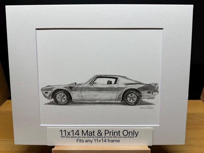 1971 Pontiac Firebird Trans Am Car Graphite Pencil Art Sketch Drawing ...