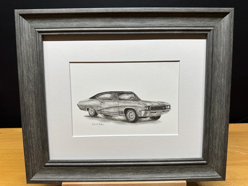 1968 Buick Gran Sport GS400 Car Pencil Art Sketch Drawing Print Picture ...