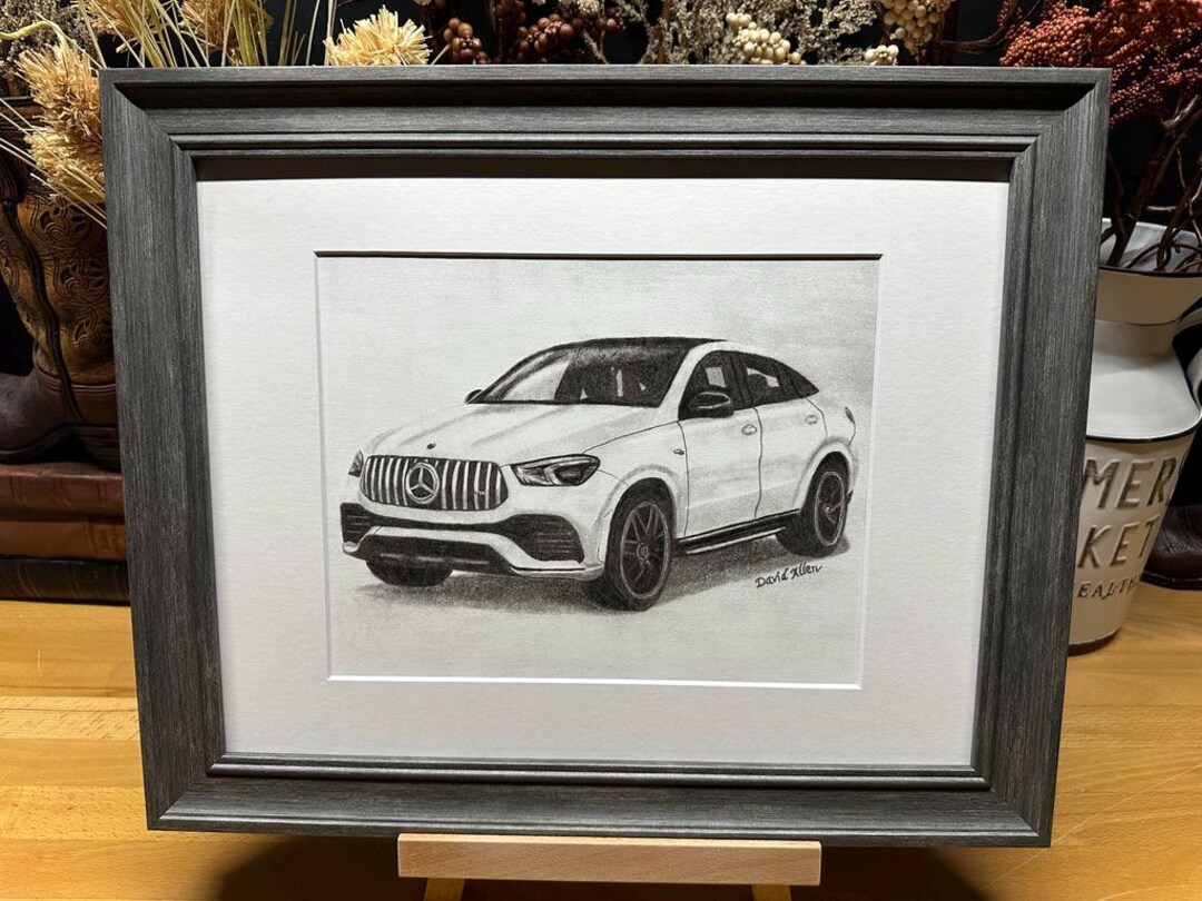 2022 Mercedes-benz AMG GLE 53 Graphite Pencil Art Sketch Drawing Print ...