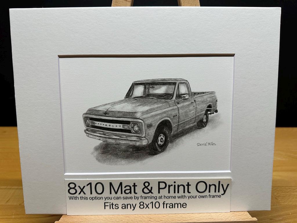 1969 Chevrolet C10 Pickup Truck Graphite Pencil Art Sketch Drawing ...