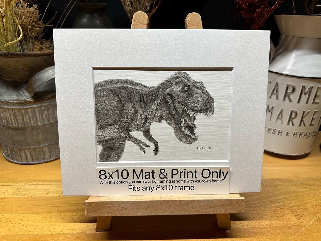 Tyrannosaurus Rex T-REX Dinosaur Graphite Pencil Art Sketch Drawing ...