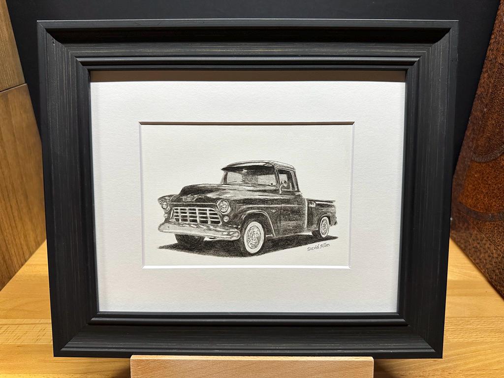1955 Chevrolet 3100 Pickup Truck Graphite Pencil Art Sketch Drawing ...