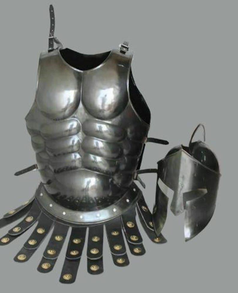 An Armored Gladiator Costume With Spikes and a Muscular Jacket Made ...