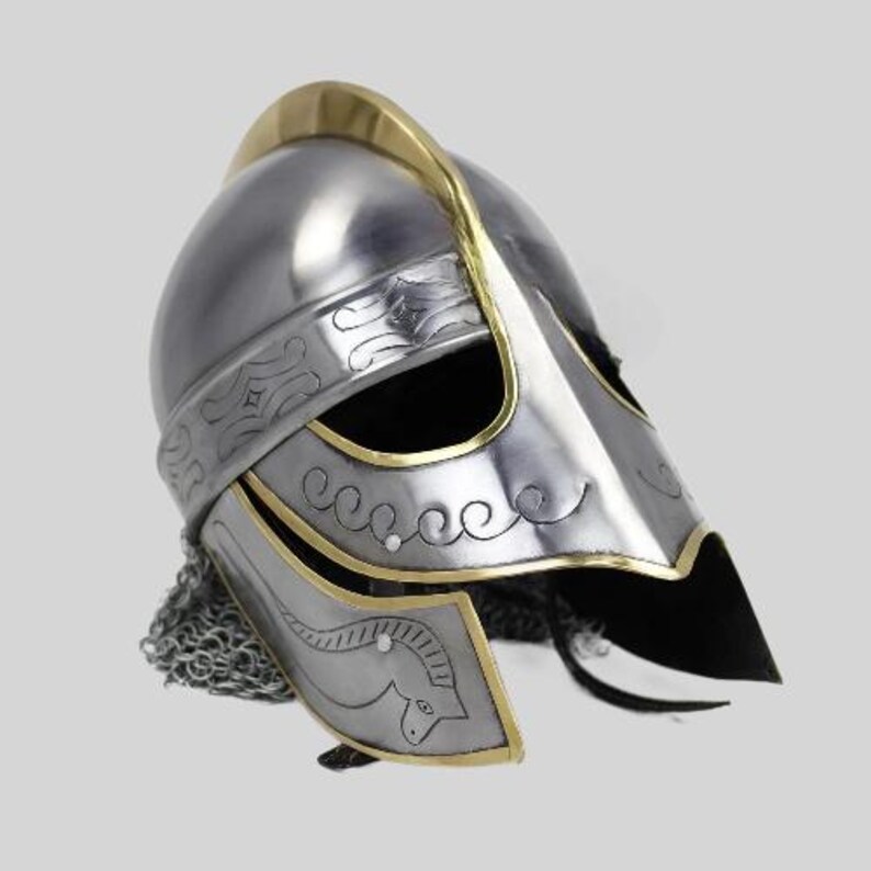 SCA LARP Medieval Gladiator Helmet III Brass Reenactment Armor Helmet ...