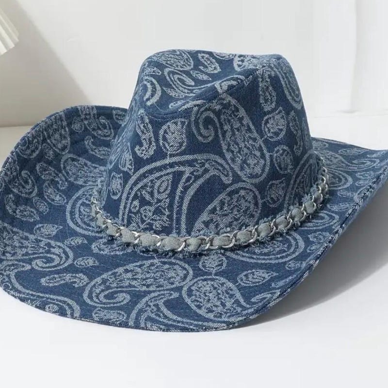 Denim Cowboy Hat - Etsy