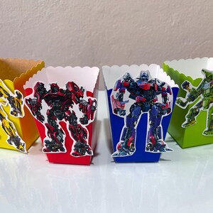 Transformers Party Popcorn Box, Rescue Bots Birthday Treats Box ...