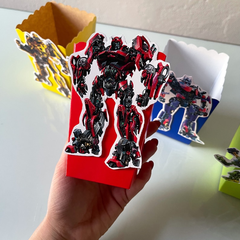 Transformers Party Popcorn Box, Rescue Bots Birthday Treats Box ...